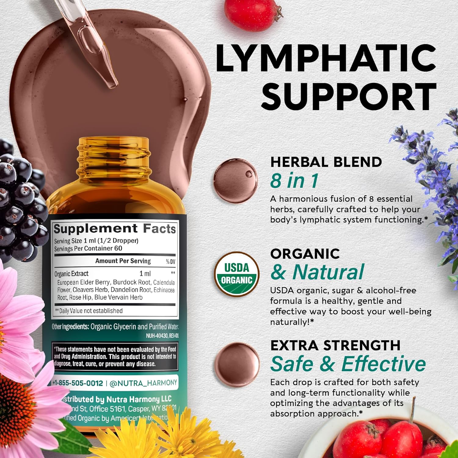 USDA Organic Lymphatic Drainage Drops – NUTRAHARMONY