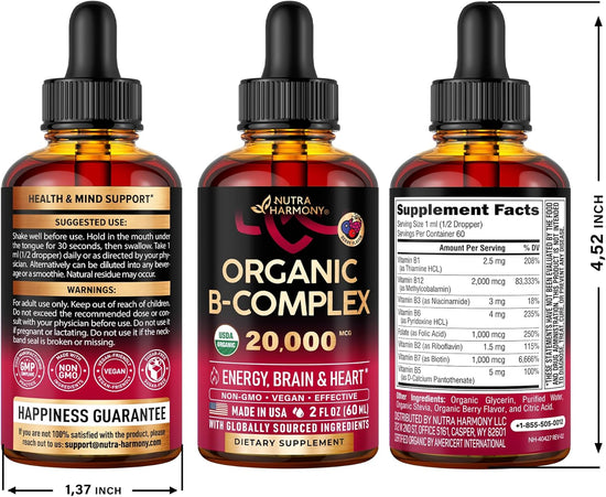 USDA Vitamin B Complex Liquid Drops – NUTRAHARMONY