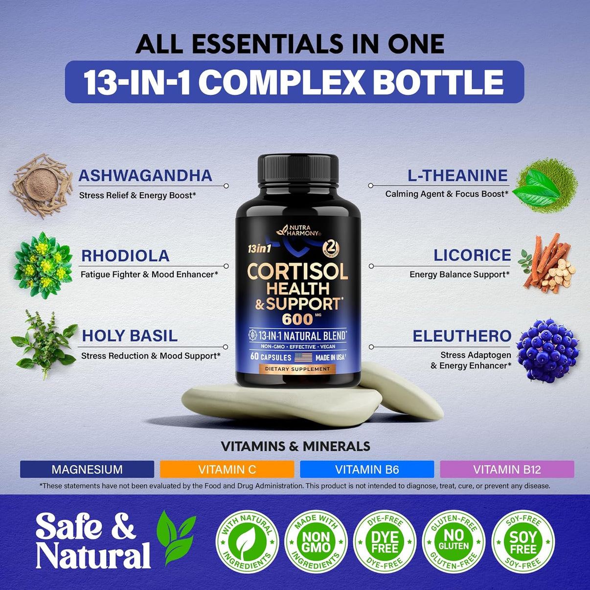 Cortisol Supplement - 13-in-1 Hormone Balance for Women – NUTRAHARMONY