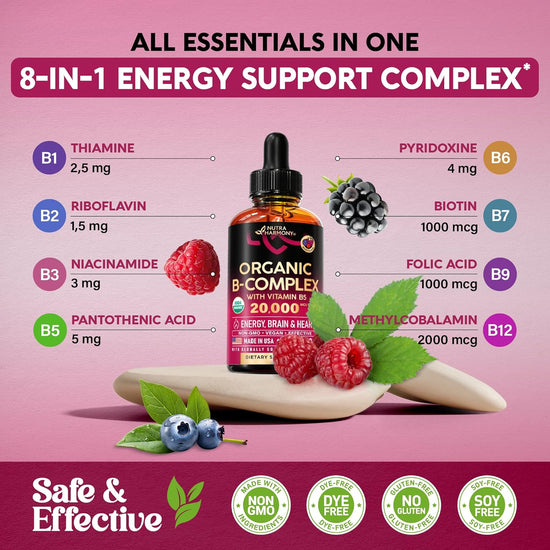 USDA Vitamin B Complex Liquid Drops – NUTRAHARMONY