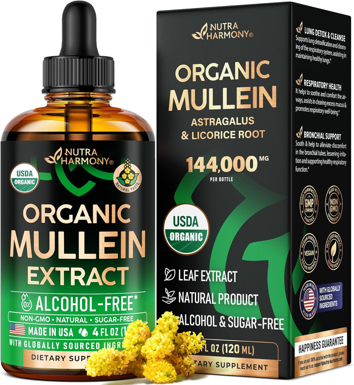 USDA Organic Mullein Drops for Lungs – NUTRAHARMONY