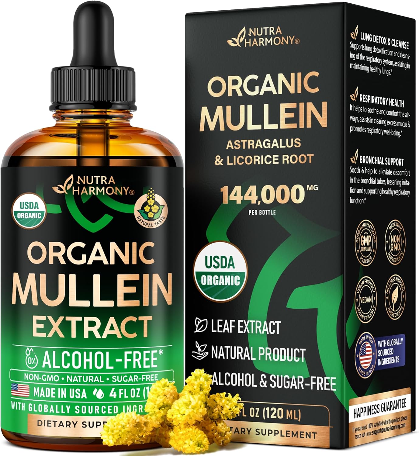 USDA Organic Mullein Drops for Lungs – NUTRAHARMONY