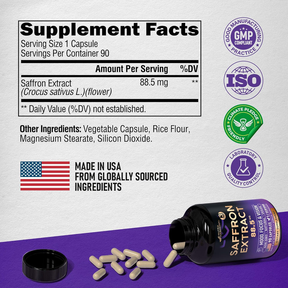 Saffron Extract Supplement – NUTRAHARMONY