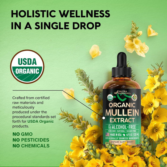 USDA Organic Mullein Drops for Lungs – NUTRAHARMONY