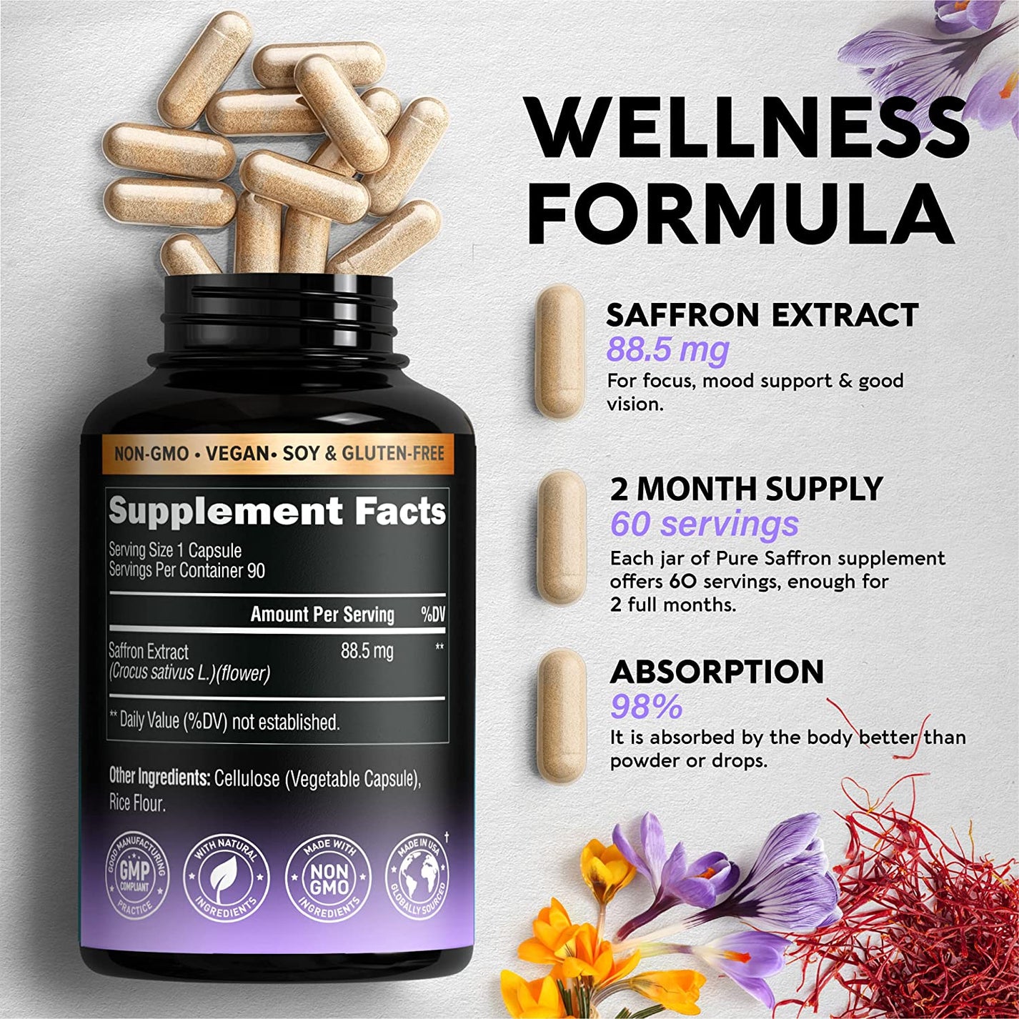 Saffron Extract Supplement – NUTRAHARMONY